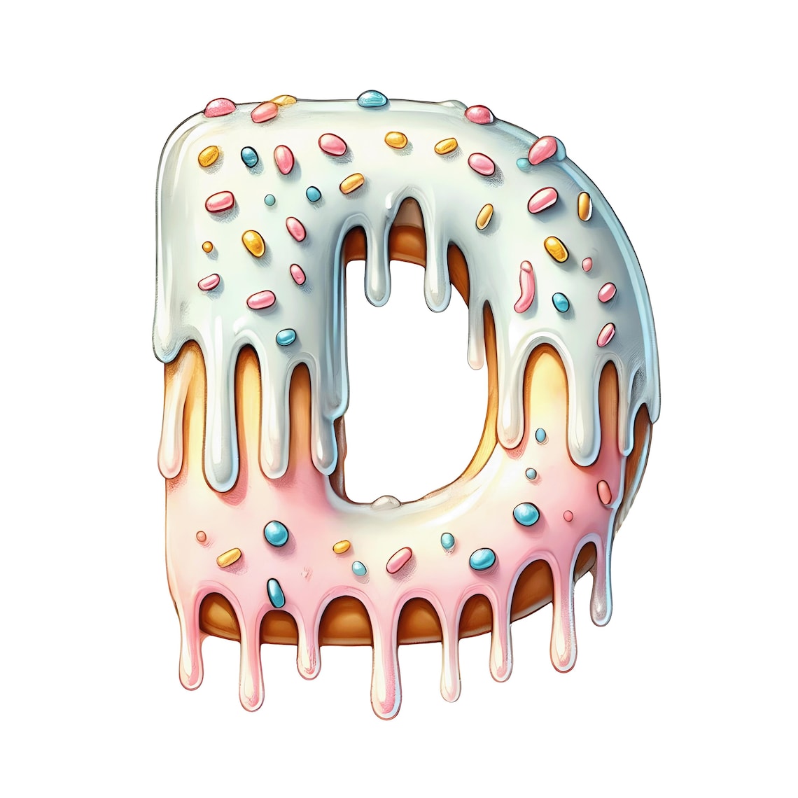 36 PNG Watercolor Donut Letters Alphabet,highresolution Images,instant ...
