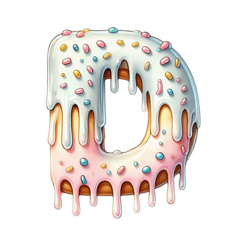 36 PNG Watercolor Donut Letters Alphabet,highresolution Images,instant ...