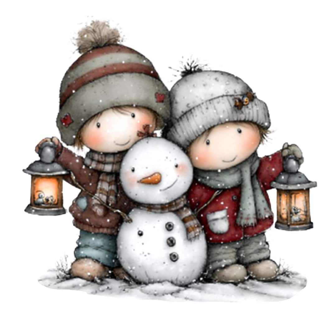 Vintage Snowman Clipart Sublimation: Retro Christmas PNG Bundle ...