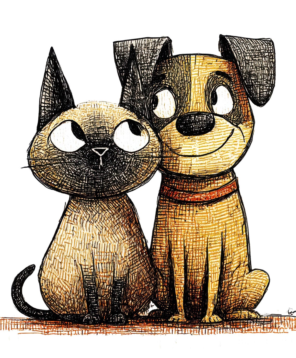 30 PNG Quirky Dogs & Cats Illustrations,transparent PNG Files,digital ...