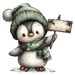 Whimsical Penguin Christmas Clipart – Cute Holiday Penguin PNG Set ...