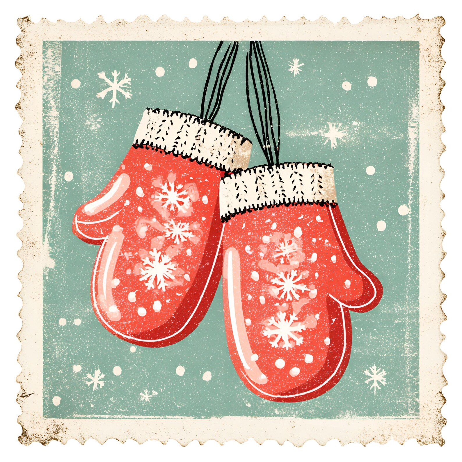 Christmas Postage Stamps Clipart: Holiday Mail PNG Images (digital ...