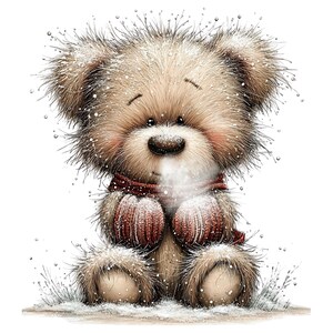 Whimsical Winter Teddy Bear Clipart Set: Snowy Holiday Bundle 47 PNG - Etsy