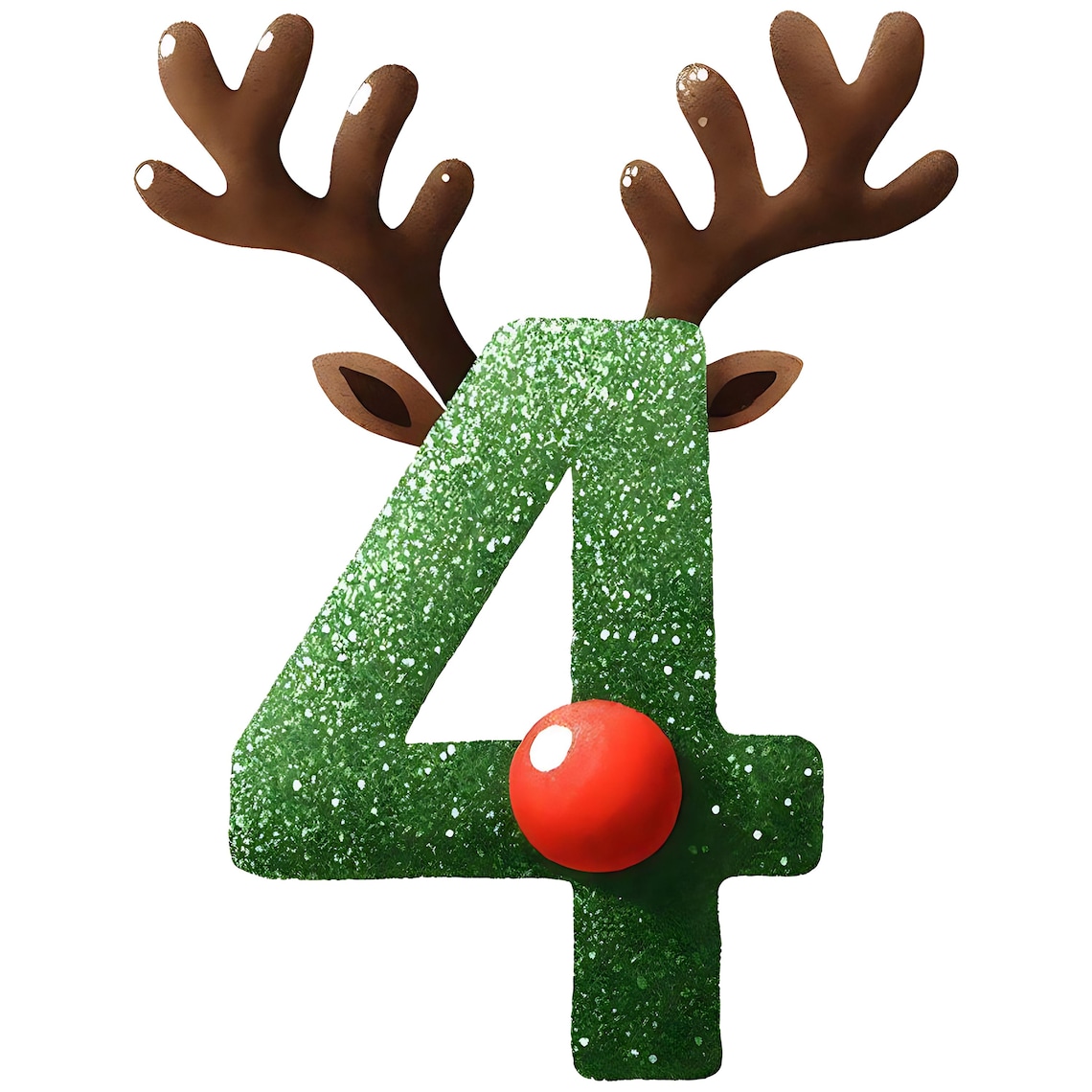 Green Xmas Alphabet With Antlers Clipart: Festive Holiday Letters PNG ...