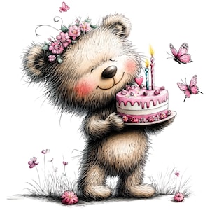 Birthday Bears Clipart Set: Party Celebration Art Bundle 30 PNG - Etsy