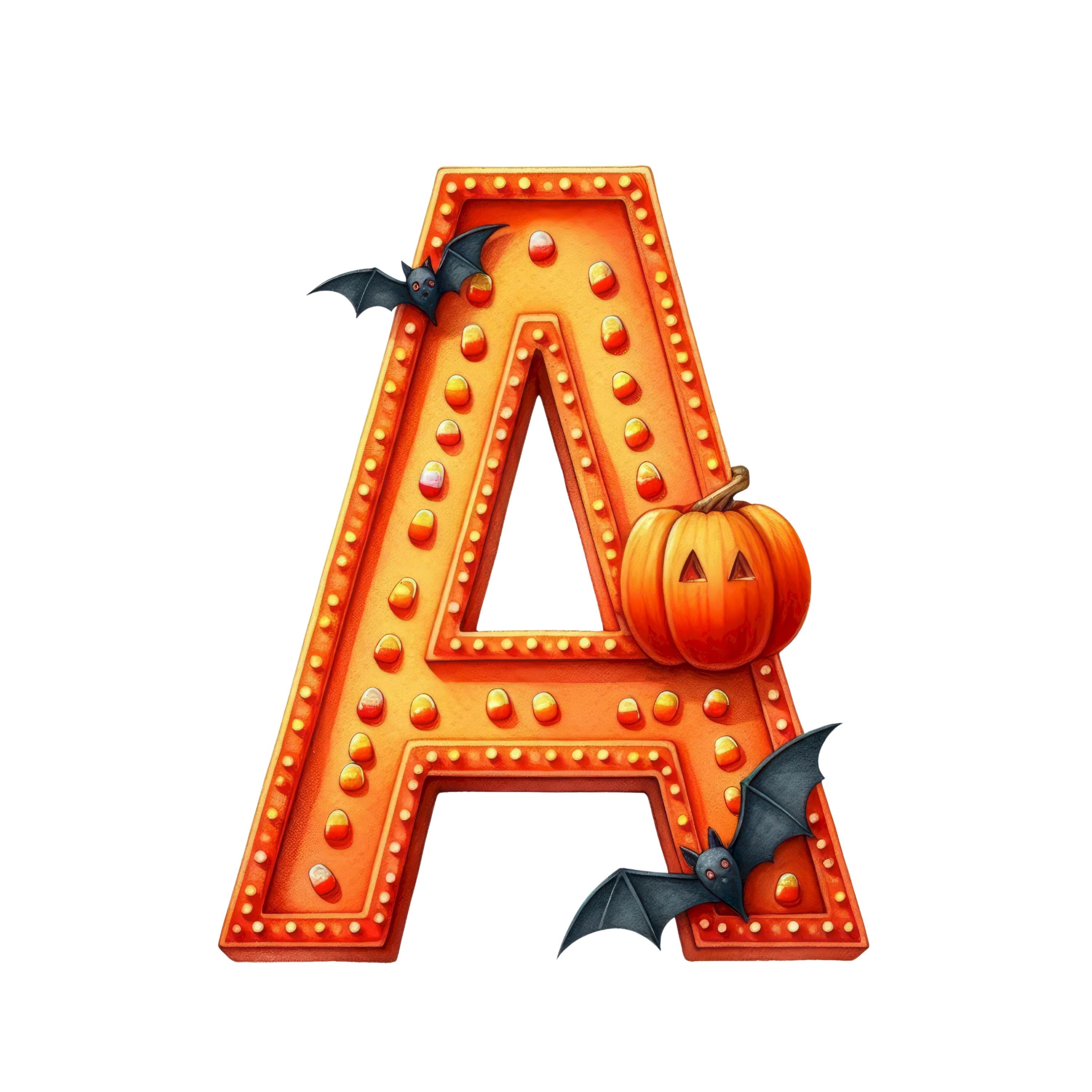 36 Png Halloween Alphabet Png,spooky Letter Clipart,cute Halloween Font ...