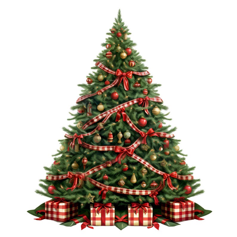 21 Plaid Christmas Decorations Clipart,christmas Clipart, Instant ...