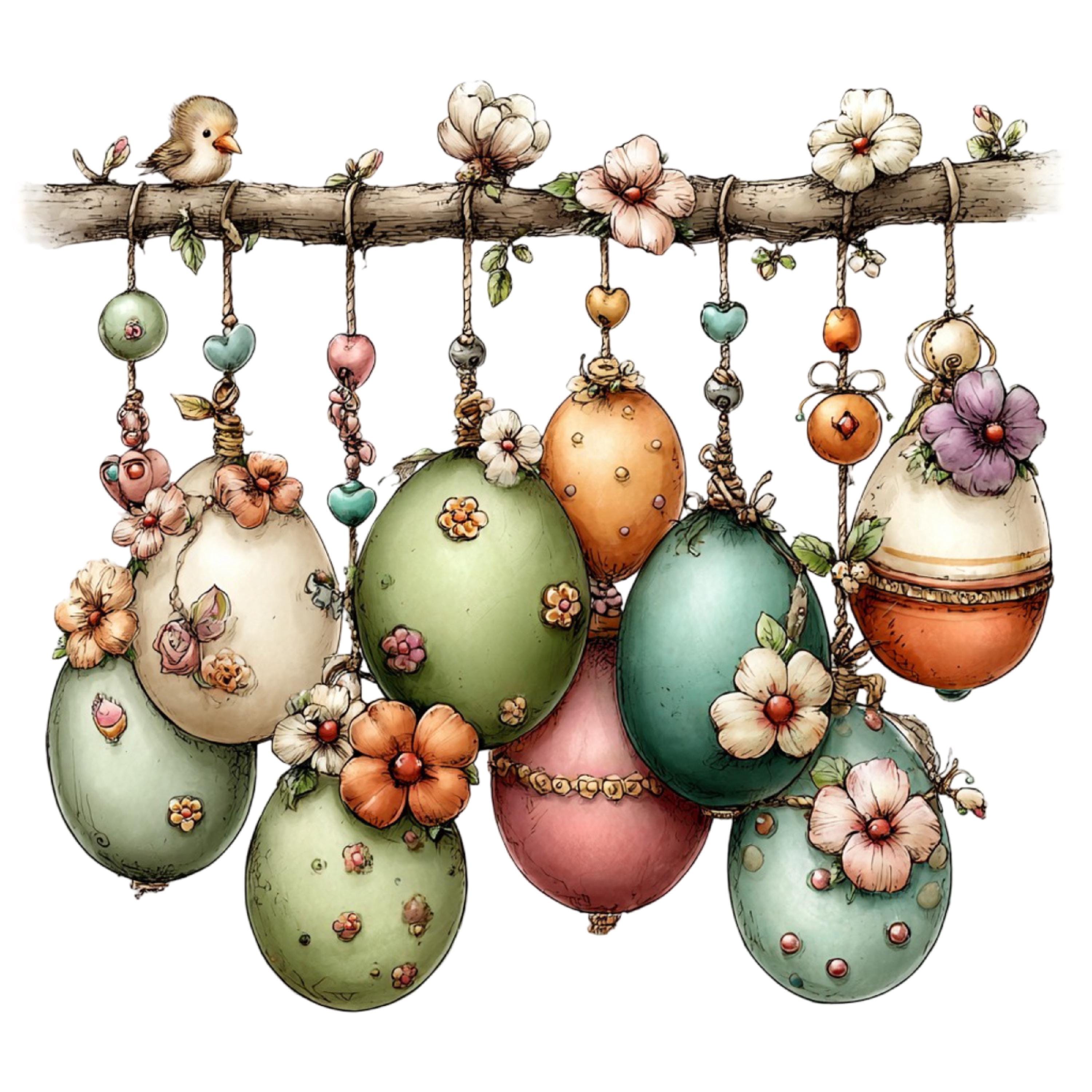 Whimsical Easter Clipart Set: Spring Holiday Illustration Bundle 47 PNG ...