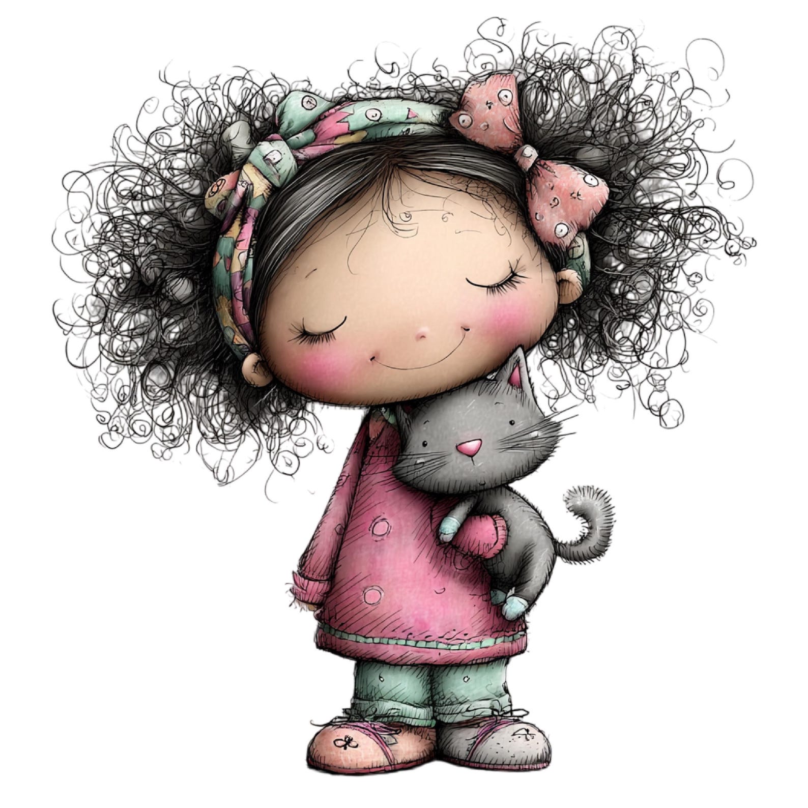 Cute Whimsical People and Pets Bundle – Cozy Lifestyle PNG Set (instant ...