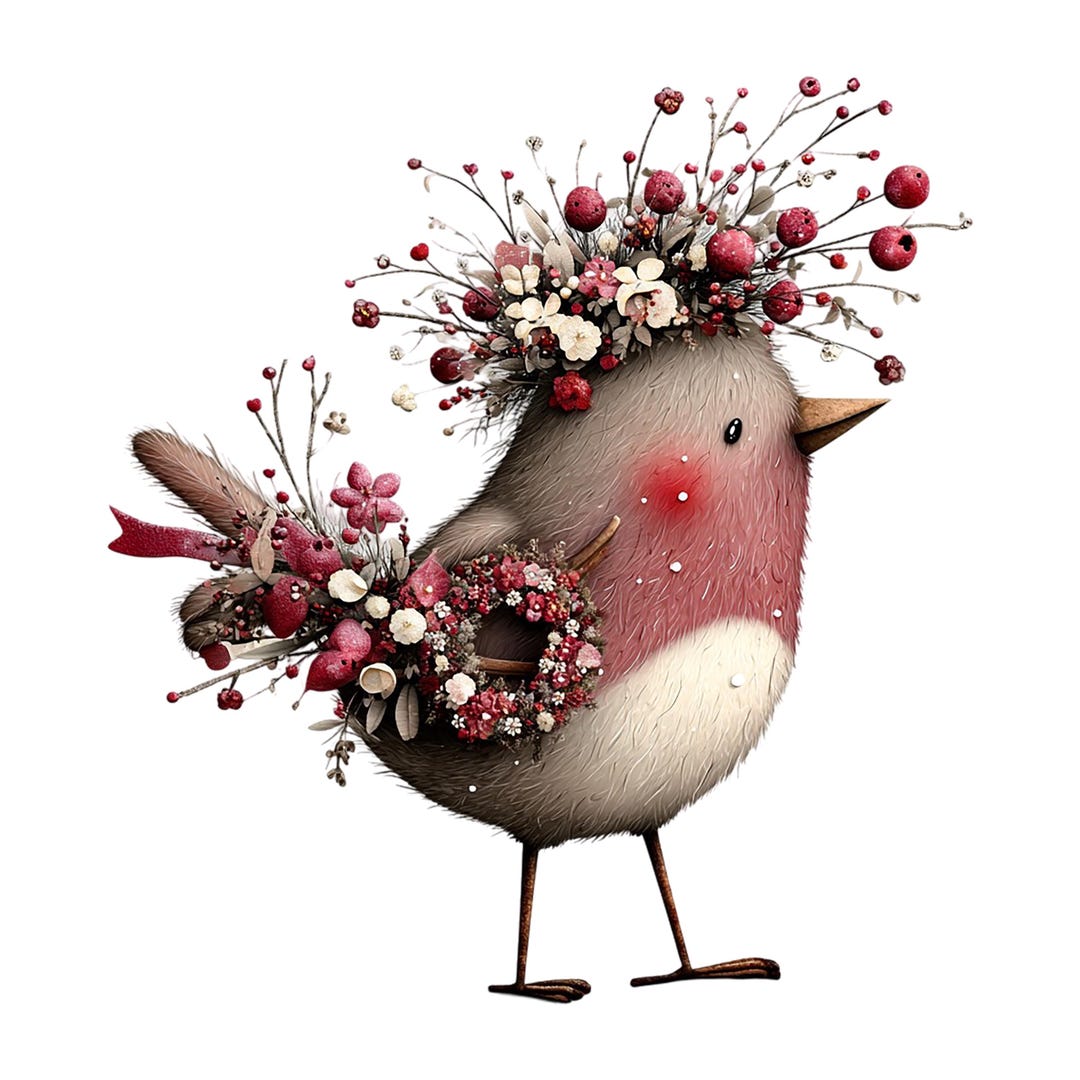 Christmas Birds Set: Whimsical Festive Holiday Art Bundle 28 PNG - Etsy