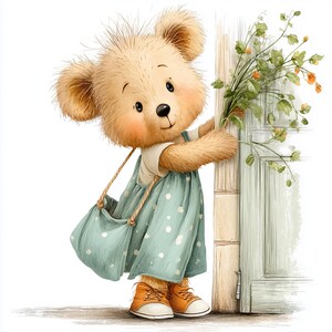 12 PNG Spring Teddy Bear Clipart Set Bundle,instant Download,commercial ...
