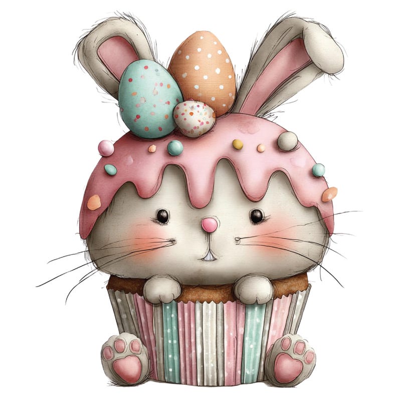 Conjunto de imágenes prediseñadas de Pascua: paquete de ilustraciones ...