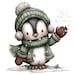 Whimsical Penguin Christmas Clipart – Cute Holiday Penguin PNG Set ...