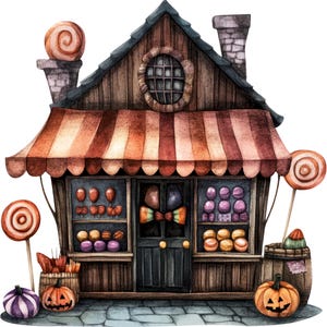 Halloween Candy Store Clipart: Commercial Use PNG & JPG (digital ...