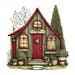 Whimsical Christmas House Clipart – Cozy Holiday Home PNG Bundle ...