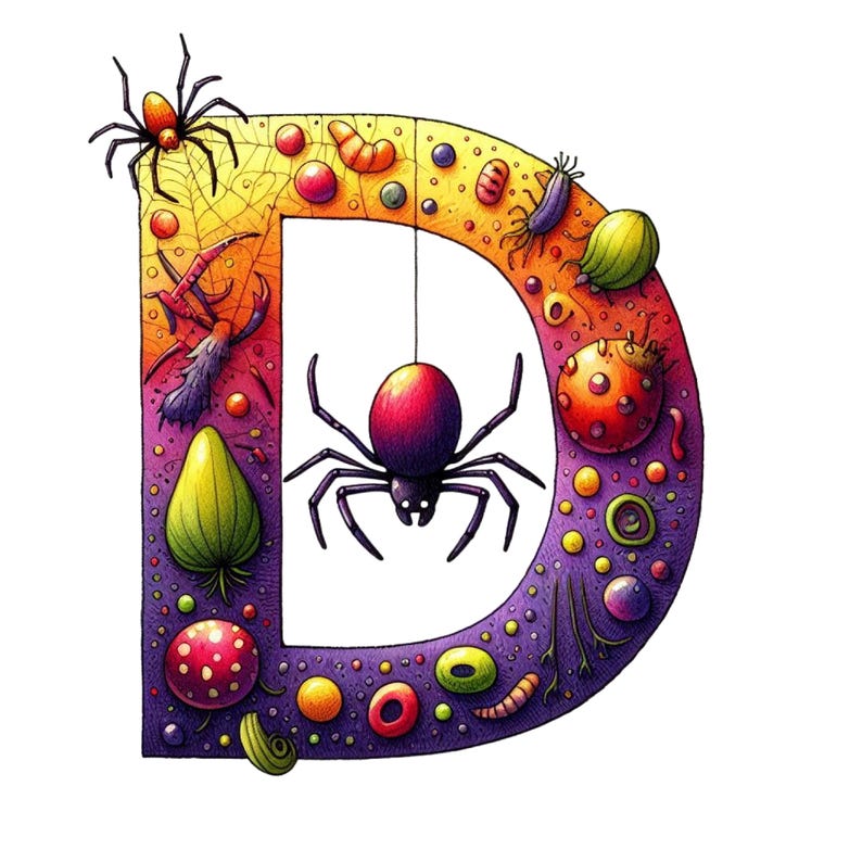 Halloween Doodle Alphabet Sublimation: Spooky Letter PNG Images ...