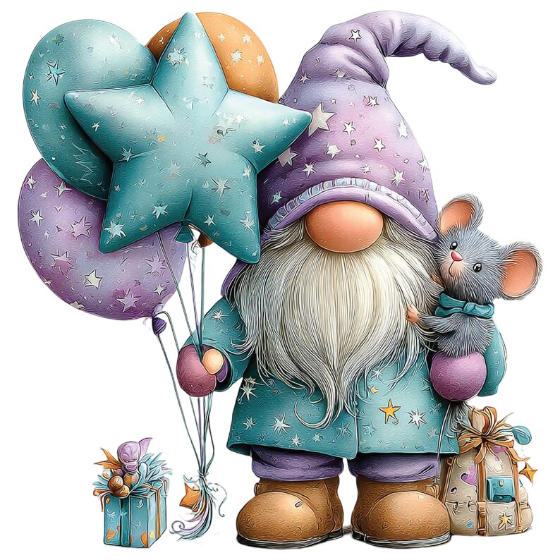 Watercolor New Year Gnome Set: Whimsical Festive Art Bundle 35 PNG - Etsy