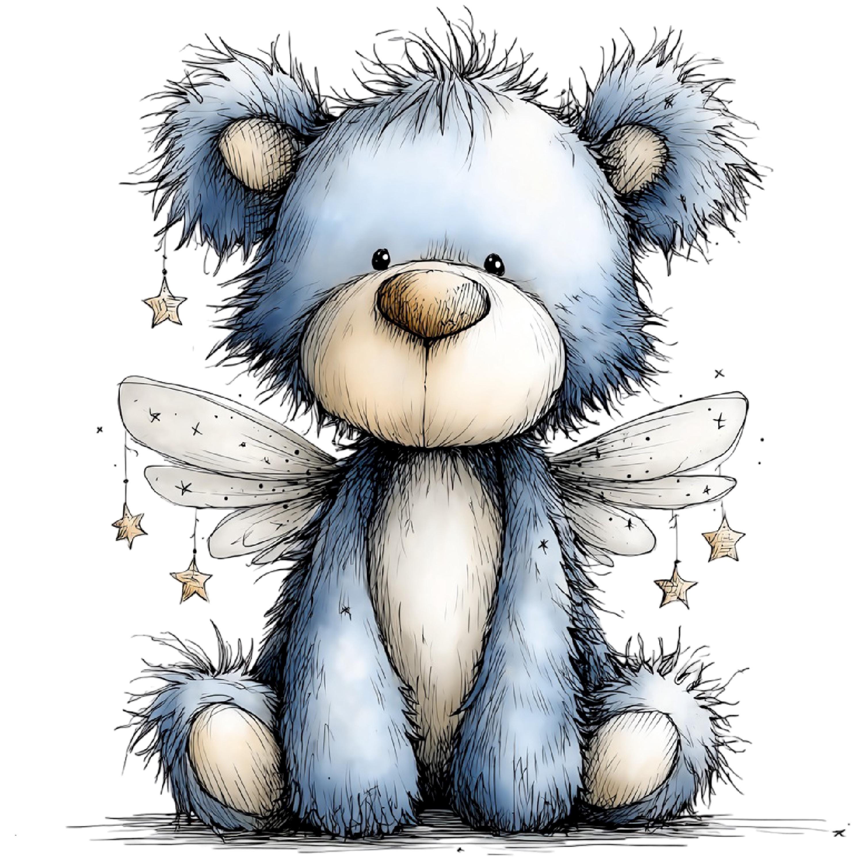 Happy New Year Teddy Bear Set: Festive Whimsical Art Bundle 40 PNG - Etsy