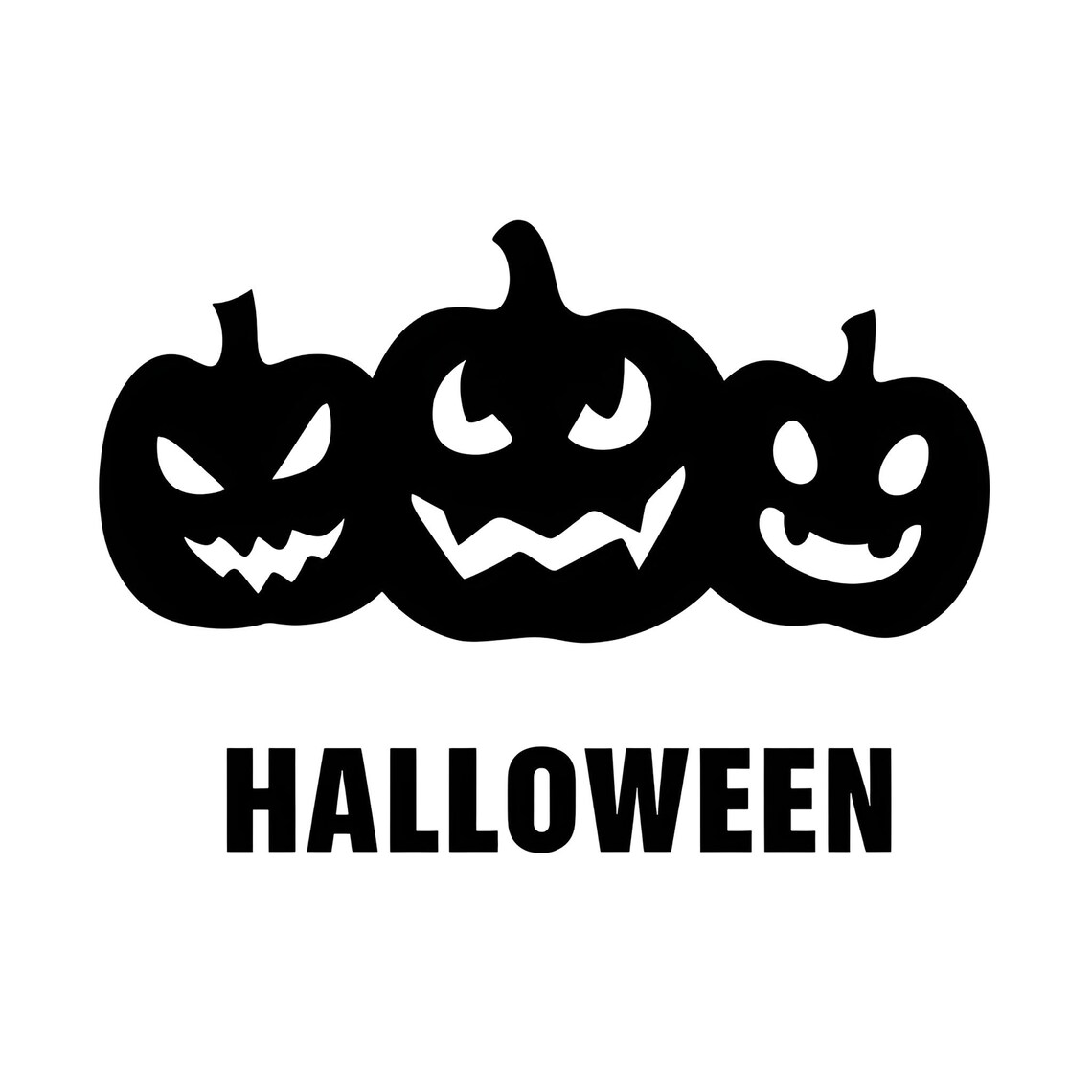 Halloween Silhouettes Clipart Bundle: Spooky PNG Images (digital ...