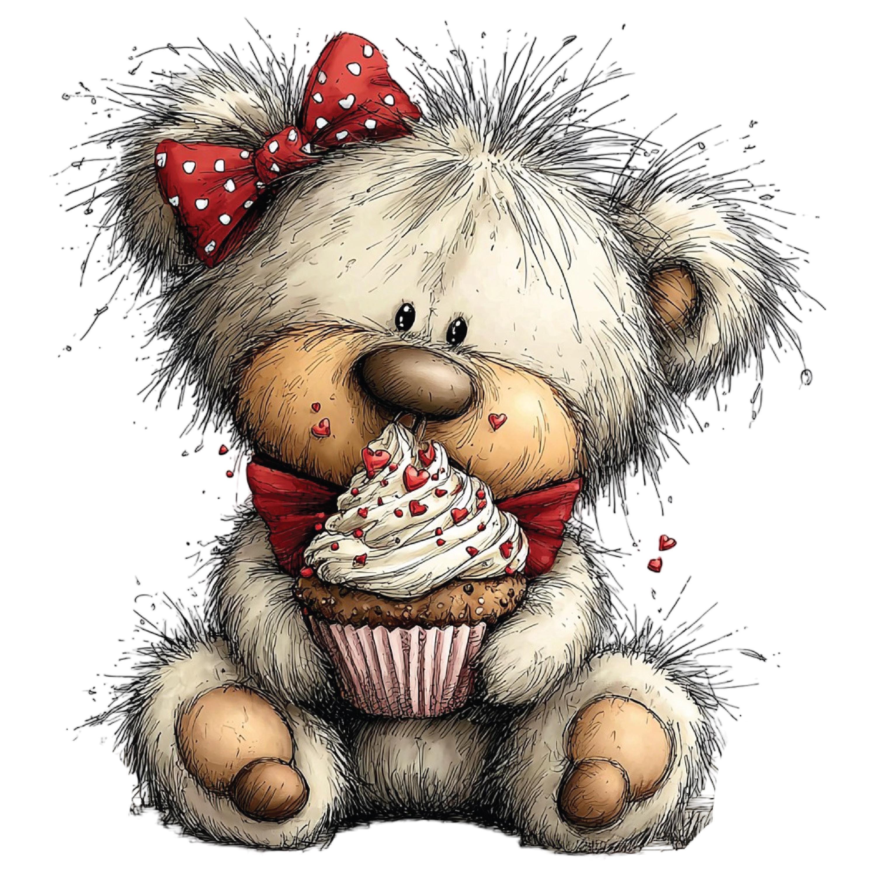 Valentine's Day Teddy Bear Clipart: Love Graphics Digital Download 36 ...