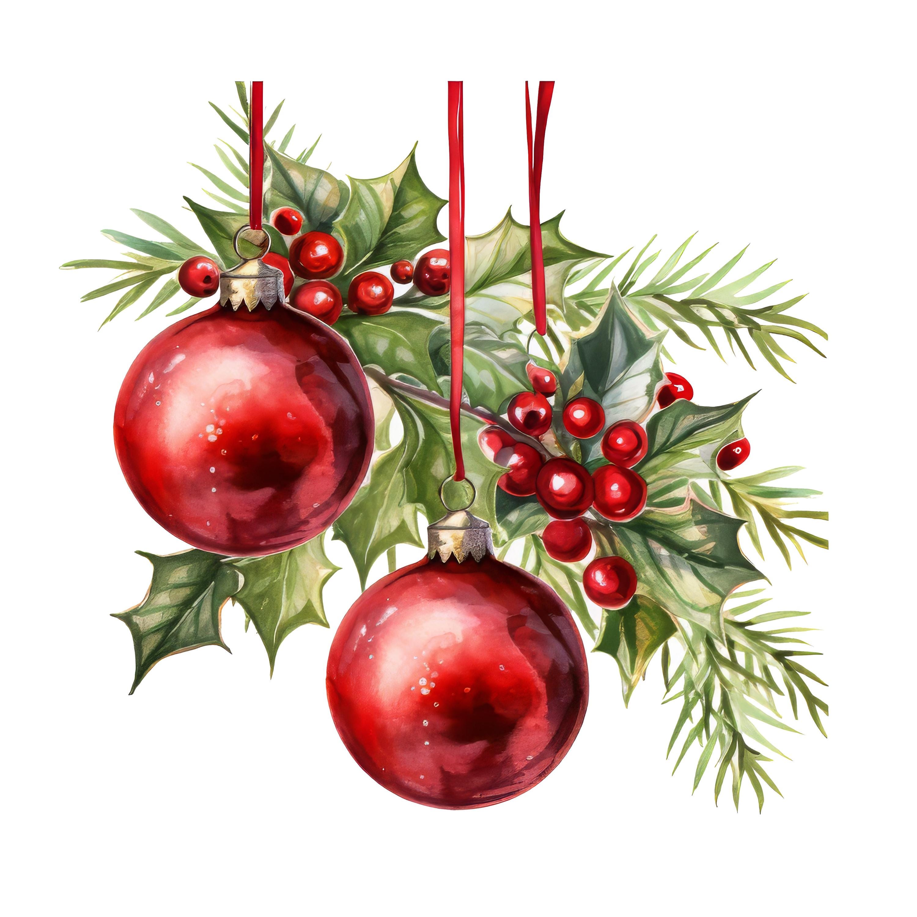 Watercolor Christmas Clipart Bundle: Holiday PNG Images (commercial Use ...