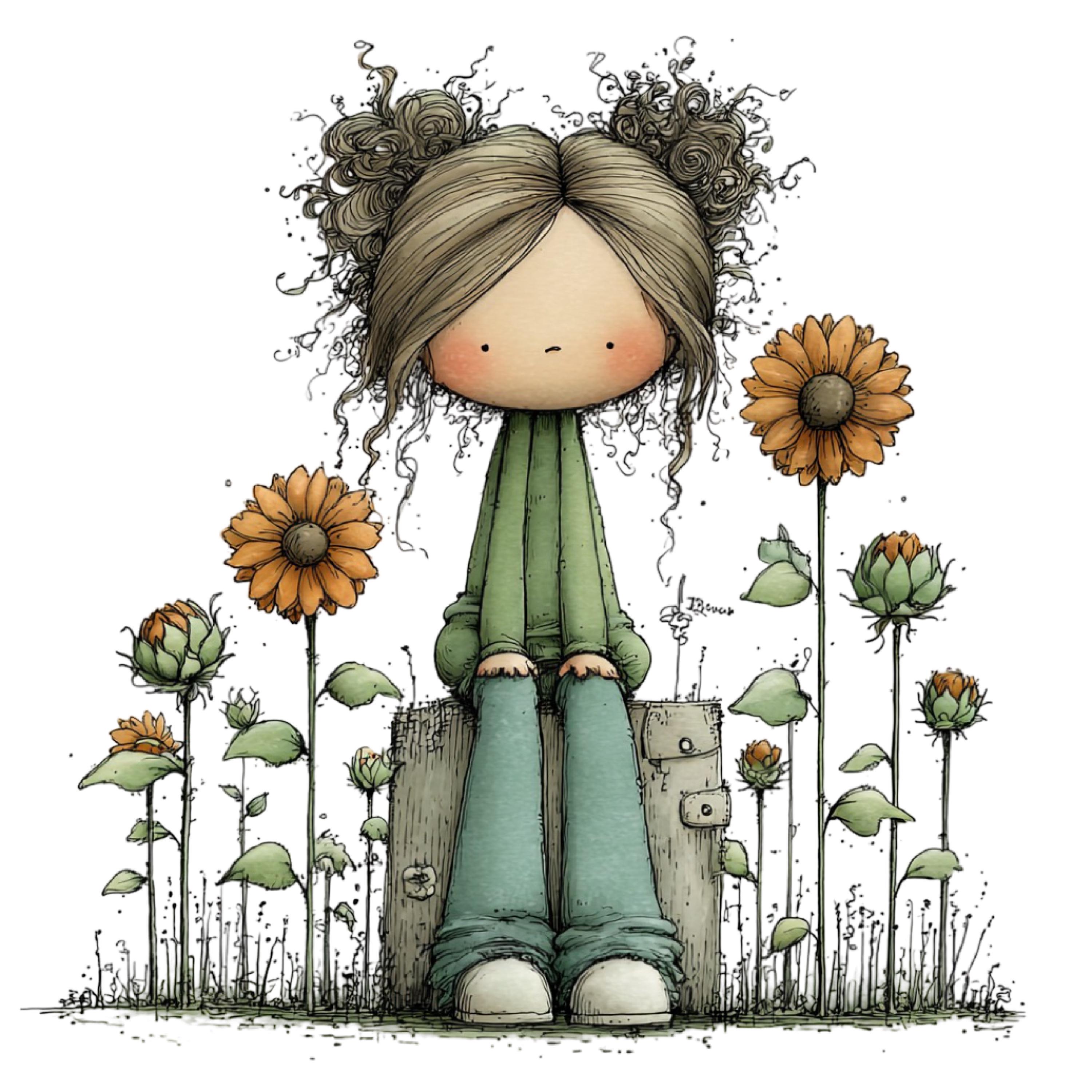 Flowers and Girls Big Clipart Bundle: Watercolor Floral PNG Images ...