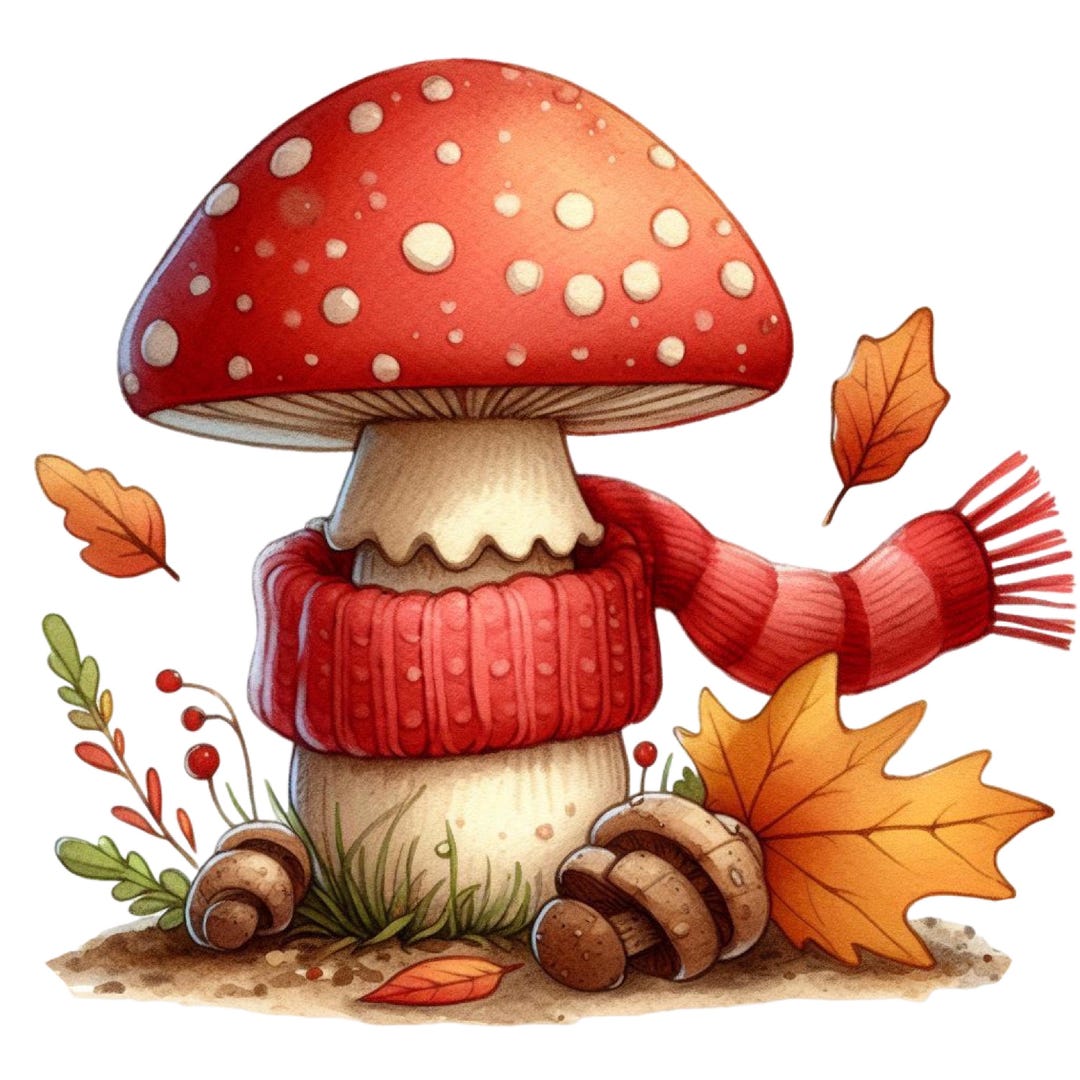 22 Png Watercolor Autumn Mushrooms Clipart,transparent Background,high ...
