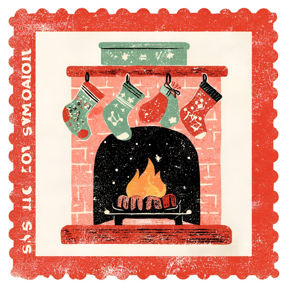 Christmas Postage Stamps Clipart: Holiday Mail PNG Images (digital ...