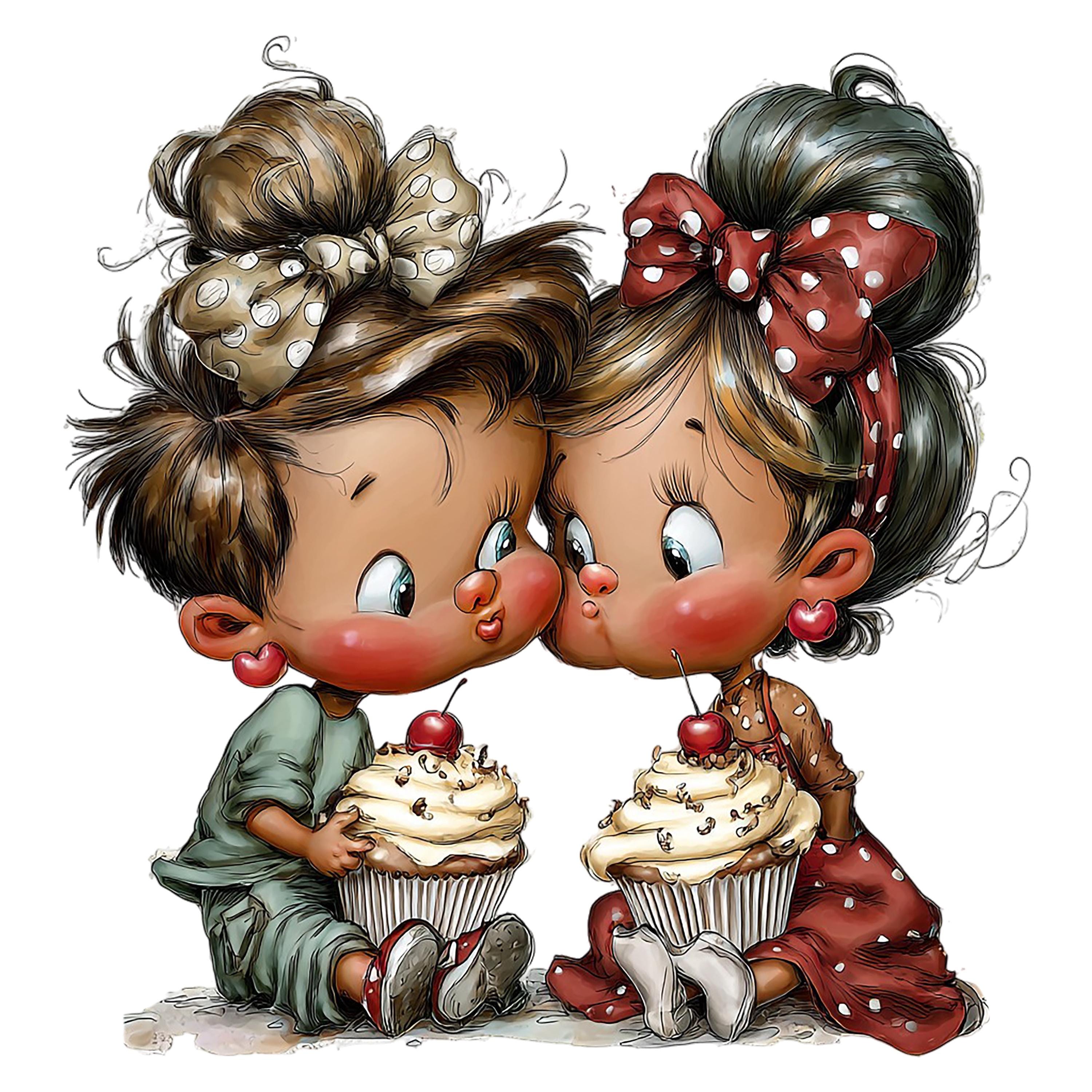 Whimsical Romantic Lovers Set: Heart-themed Character Art Bundle 34 PNG ...