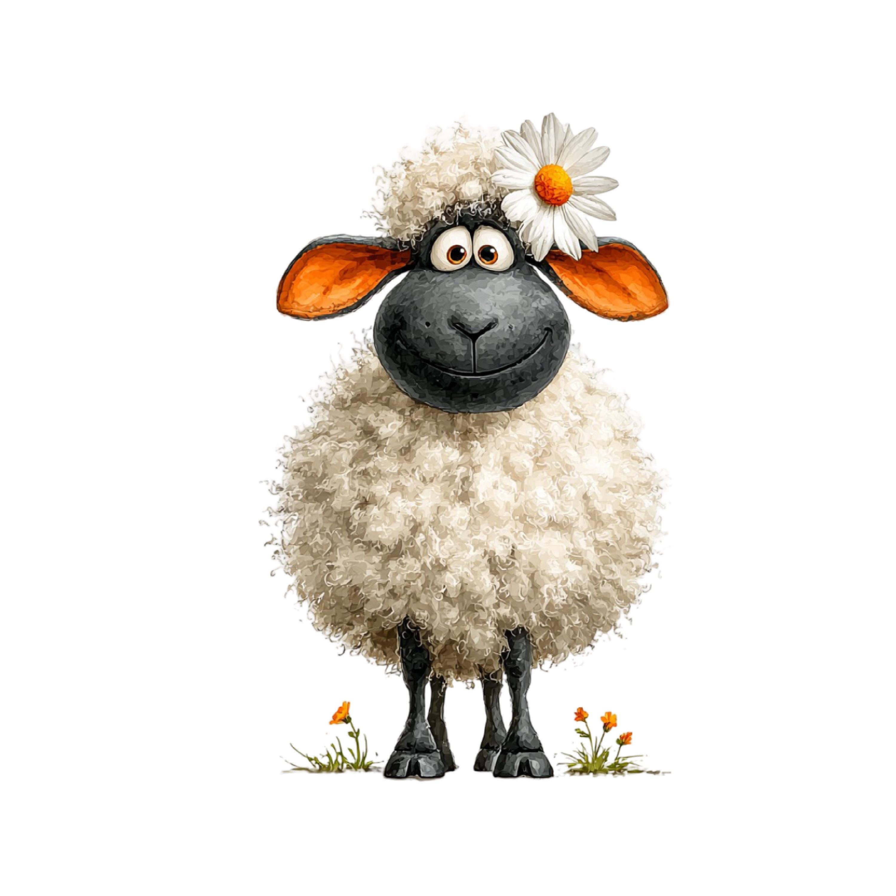 Quirky Sheep Clipart: Funny Farm Animal PNG Images (digital Download ...