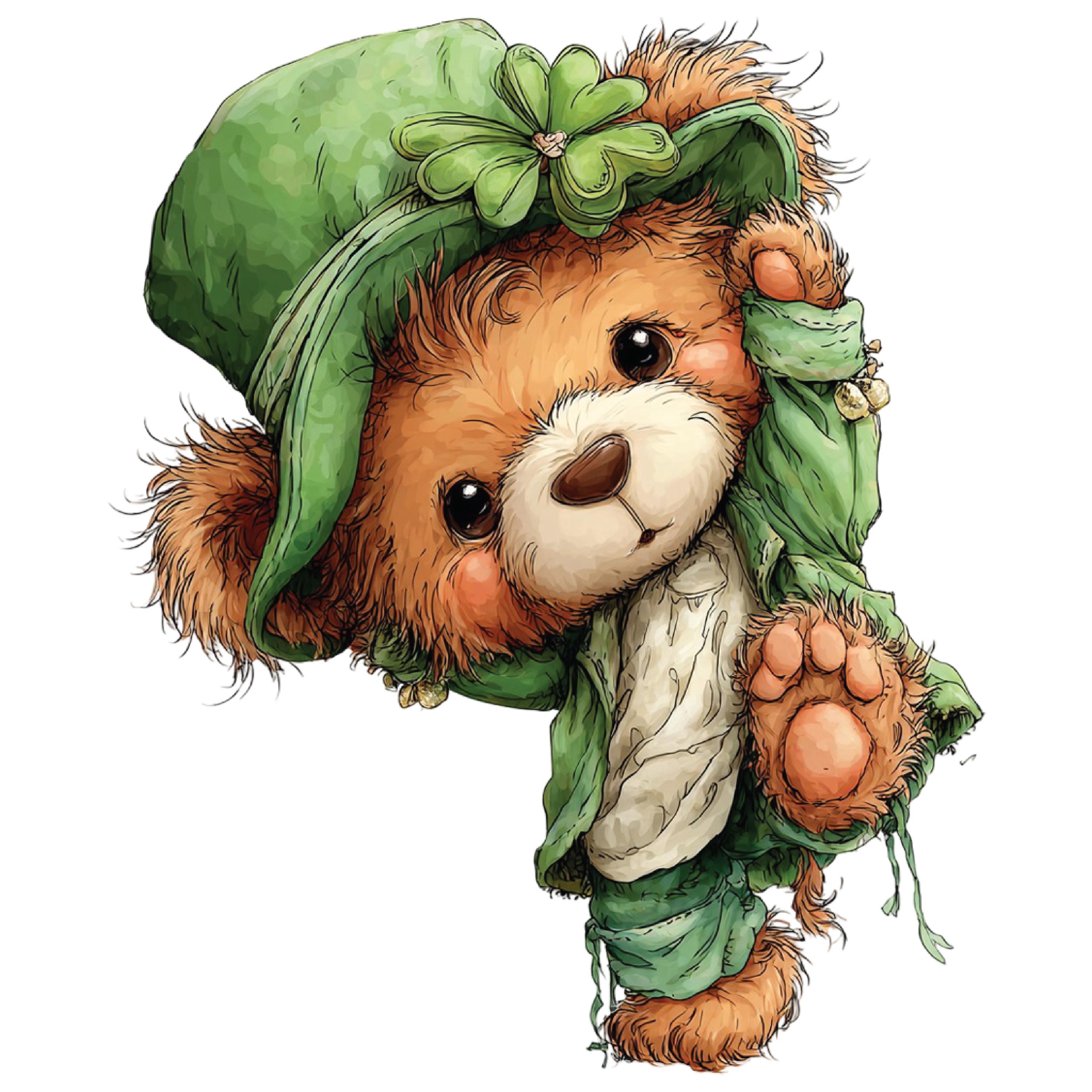 St. Patrick’s Teddy Bear Illustration: Irish Holiday Character Set 37 ...