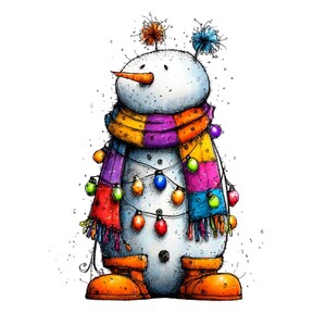 Christmas Snowman Clipart – Cute Winter Holiday PNG Bundle (digital ...