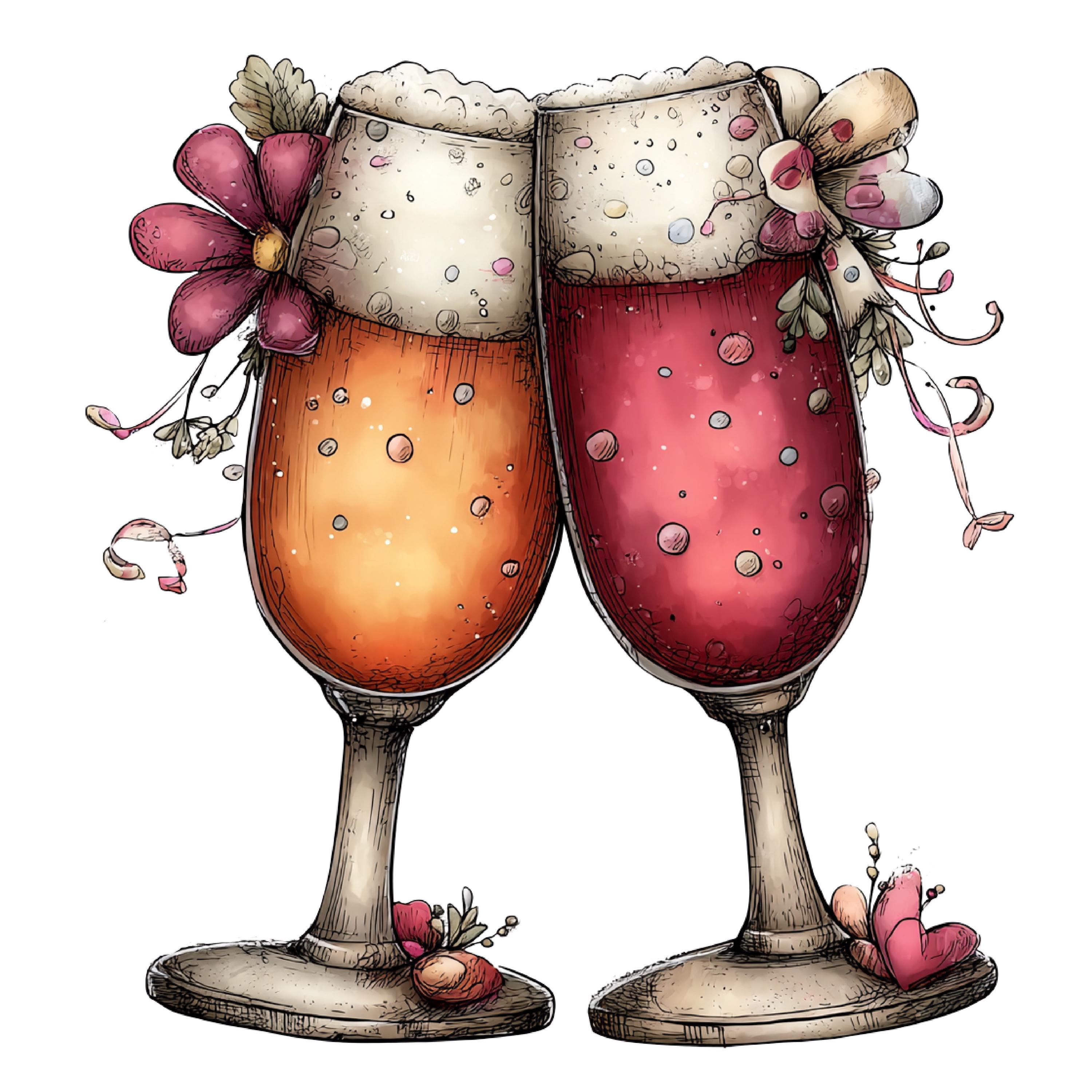 Watercolor New Year Clipart – Festive Celebration PNG Set (instant ...