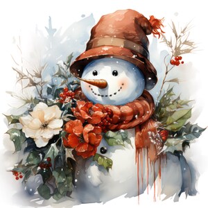Festive Snowman Clipart Bundle – Cozy Christmas PNG Set (instant ...