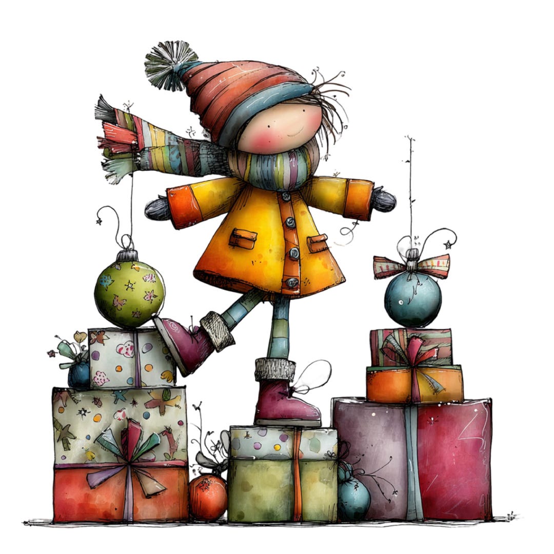 Christmas Children Watercolor Clipart: Cute Holiday Kids PNG Images ...