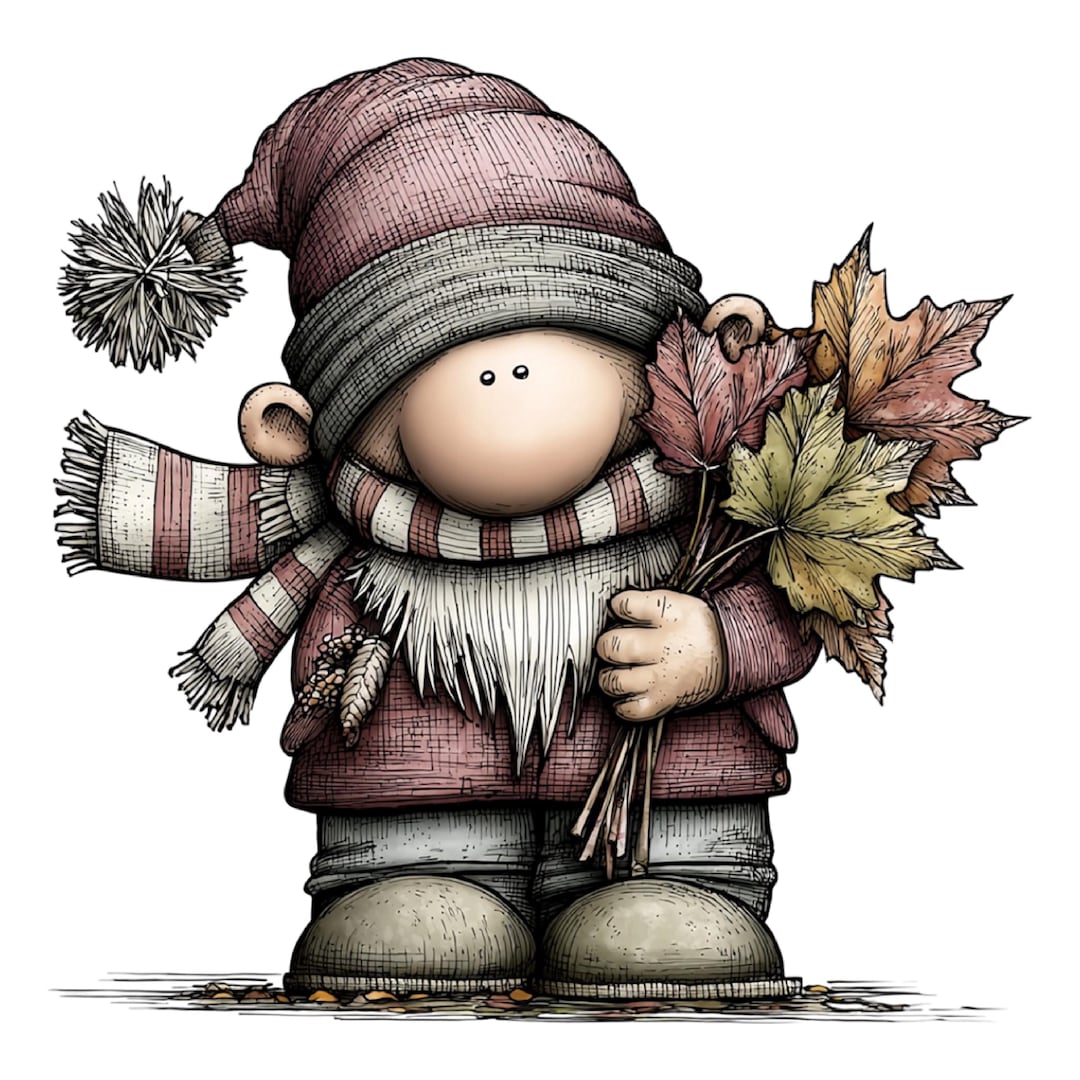 Whimsical Gnome Clipart Bundle: Cute Christmas PNG Images (digital ...