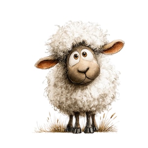 Quirky Sheep Clipart: Funny Farm Animal PNG Images (digital Download ...