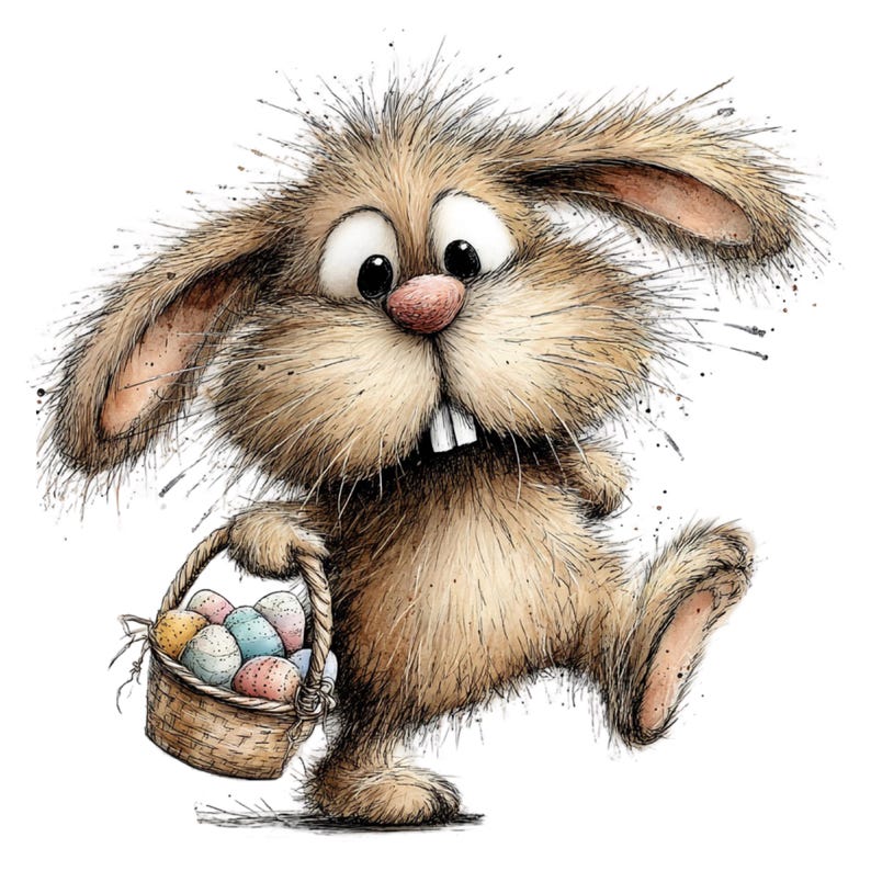 Whimsical Bunny Easter Clipart: Festive Graphics Digital Download 33 ...