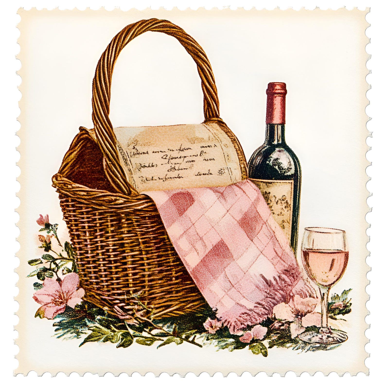 Retro Summer Postage Clipart: Vintage Travel Stamp PNG Images (digital ...