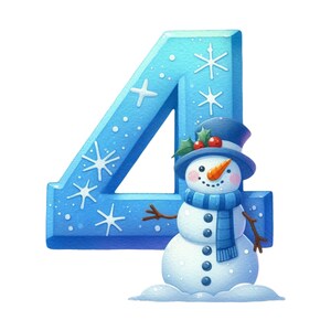 Christmas Snowman Alphabet Clipart Set: Holiday Letter Illustration ...