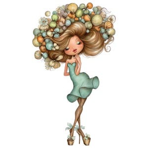Whimsical Lady Clipart Set: Character Illustration Bundle 34 PNG - Etsy