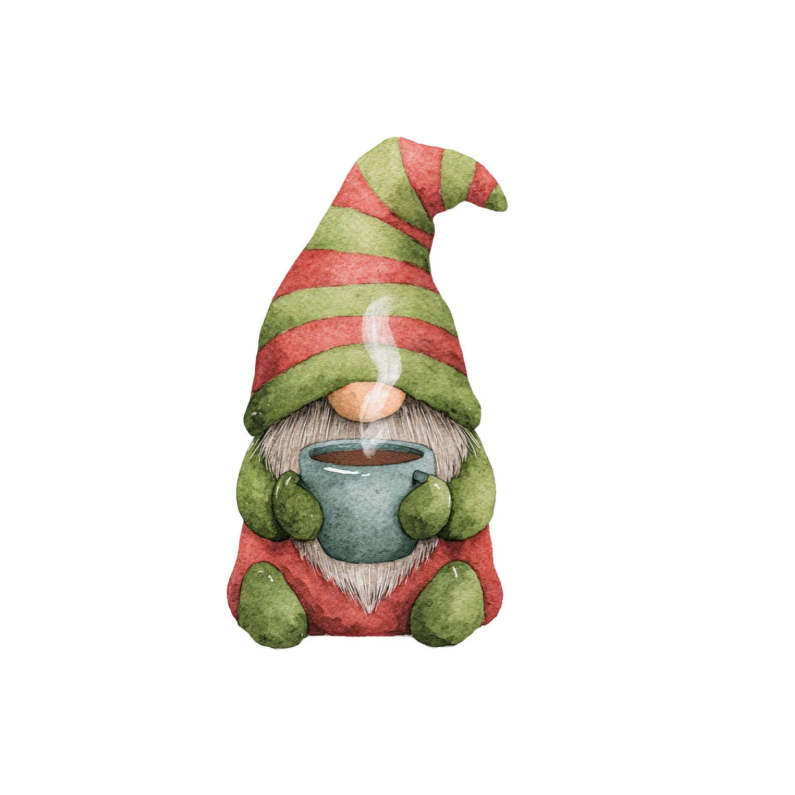 Christmas Gnomes Watercolor Clipart: Cute Holiday PNG Images (digital ...