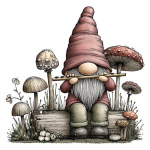 Whimsical Gnome Clipart Bundle: Cute Christmas PNG Images (digital ...