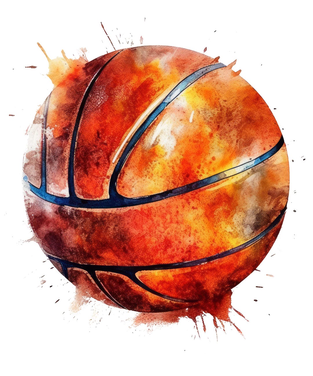 Watercolor Sports Ball Clipart – Football Basketball Baseball PNG ...
