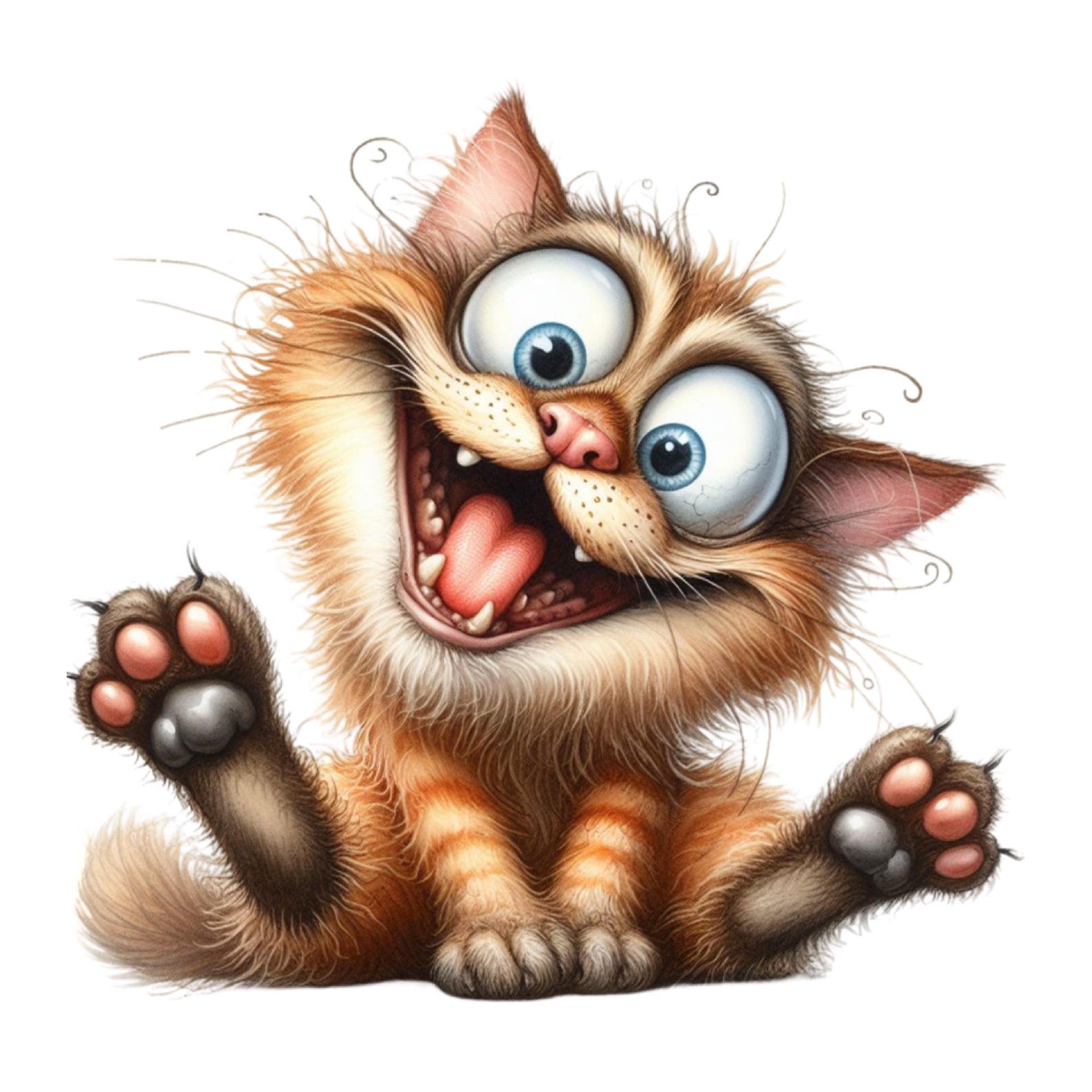 25 PNG Funny and Crazy Cat Clipart, PNG Files,perfect for Scrapbooking ...