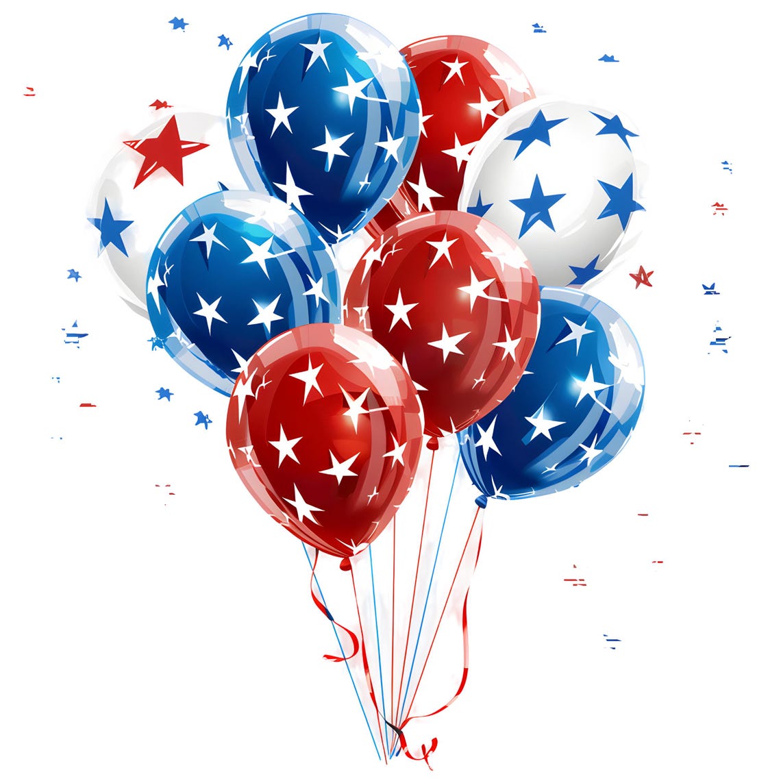 12 Png 4th Of July Balloons Clipart Images Watercolor Clipart
