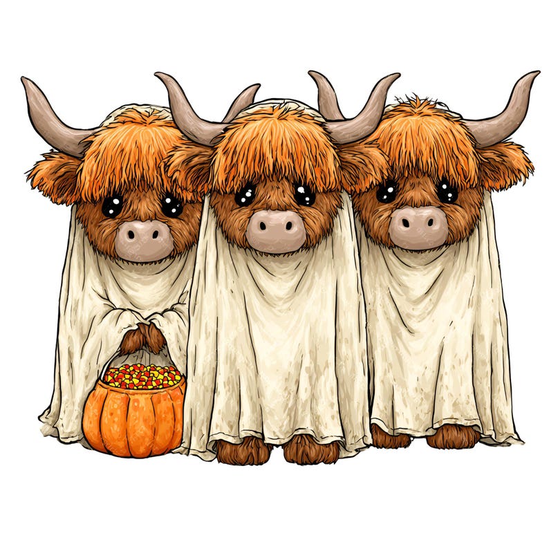 Halloween Animals Clipart Bundle: Spooky Goose, Cow, Rooster, Horse ...