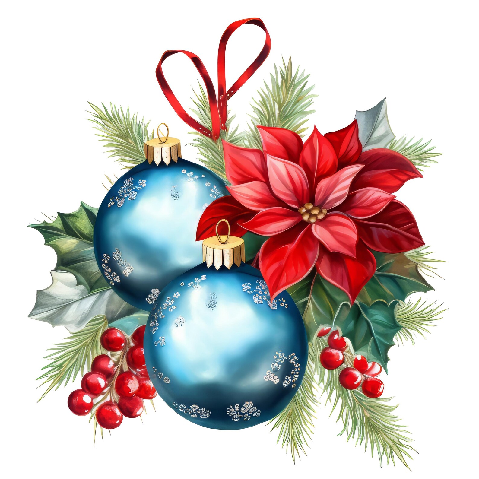 Watercolor Christmas Clipart Bundle: Holiday PNG Images (commercial Use ...