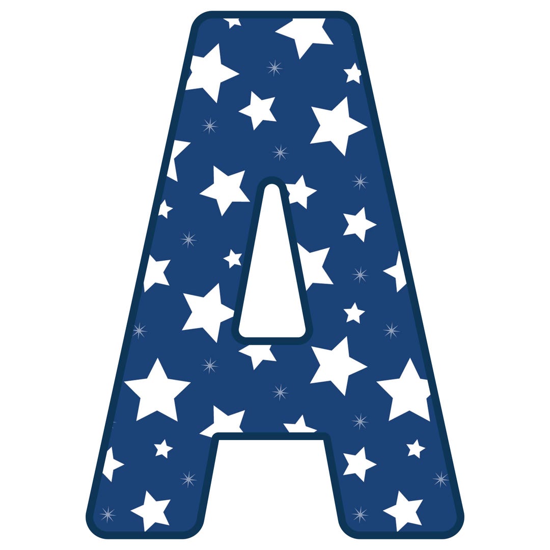 Blue Star Alphabet Sublimation: Celestial A–Z Letters PNG Images ...