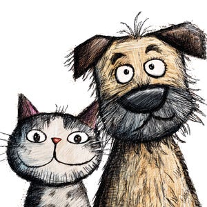 30 PNG Quirky Dogs & Cats Illustrations,transparent PNG Files,digital ...